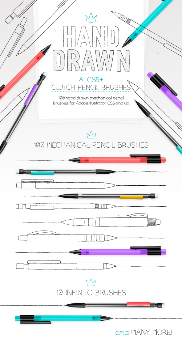 AI Mechanical Pencil Brushes, Add-ons | GraphicRiver