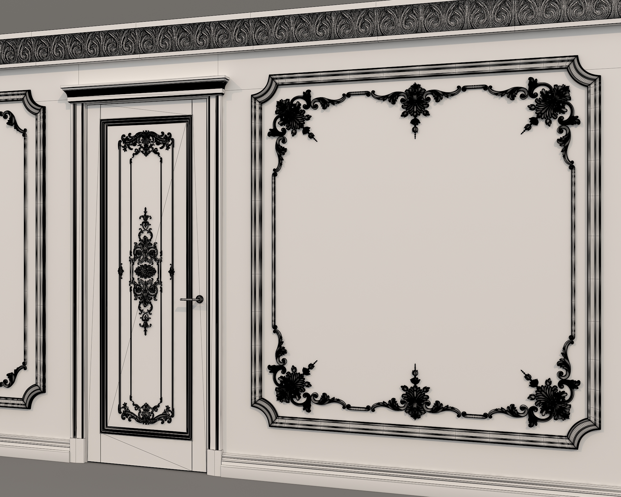Wall Molding in Classic French style 32 by nhattuankts | 3DOcean