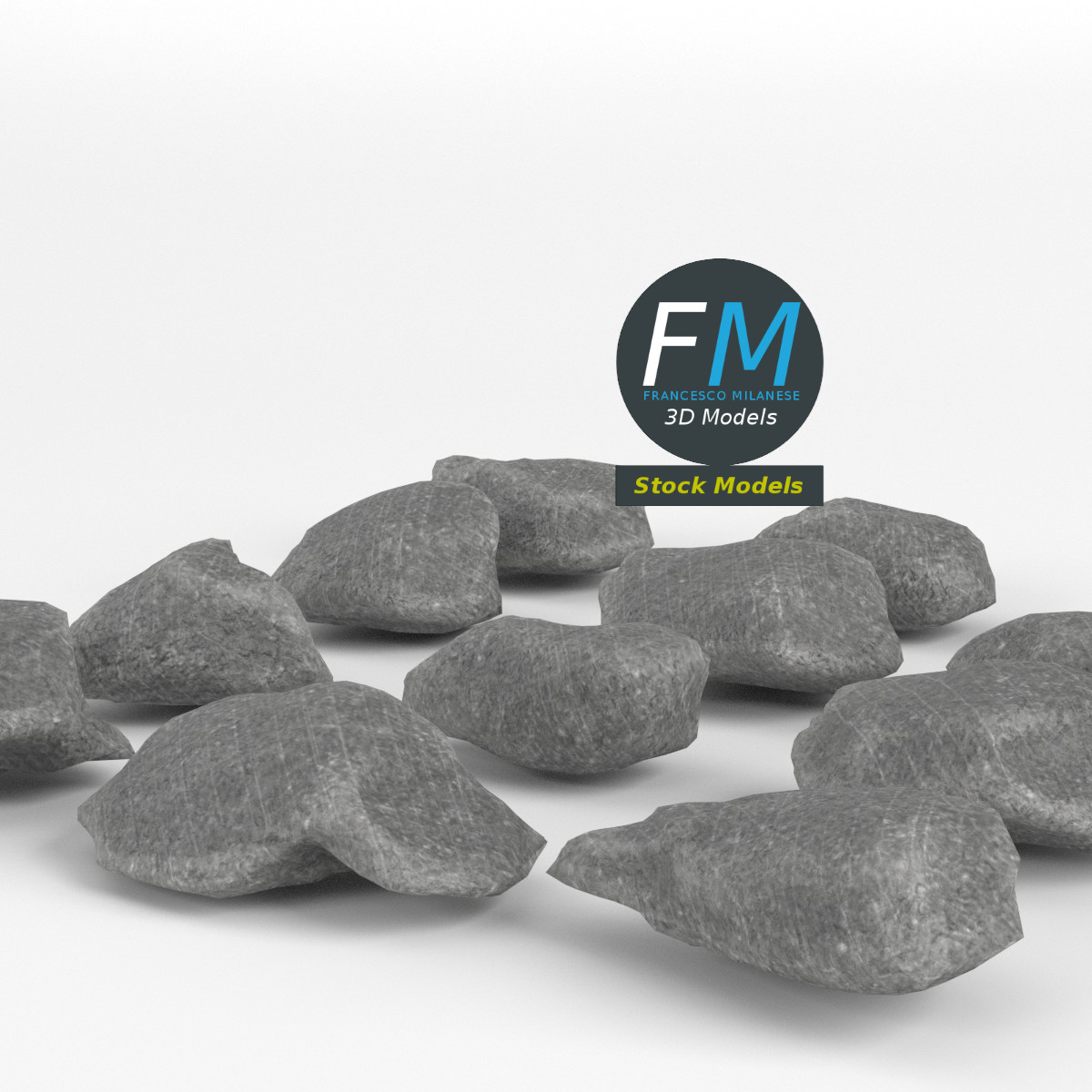 Limestone rocks pebbles set by FrancescoMilanese85 | 3DOcean