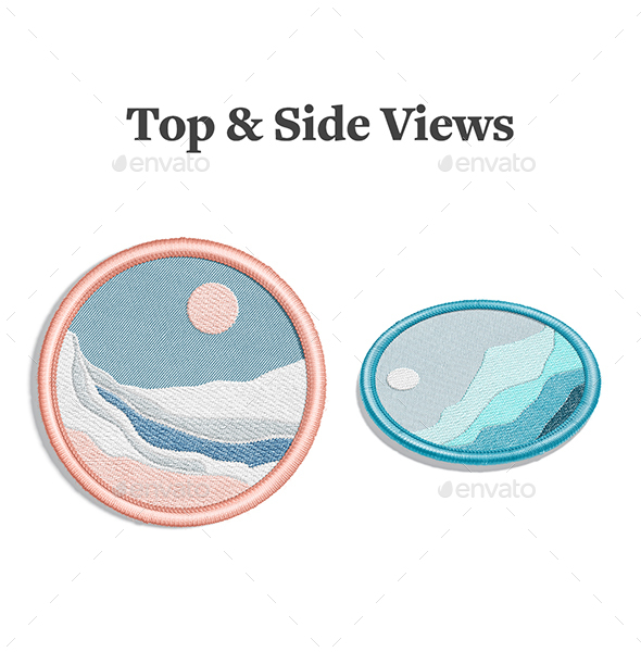 Round Embroidery Patch Mockups, Graphics | GraphicRiver