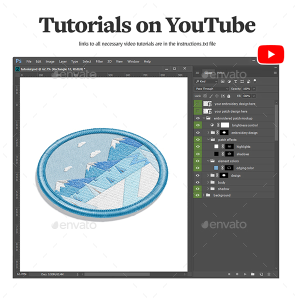 Round Embroidery Patch Mockups, Graphics | GraphicRiver