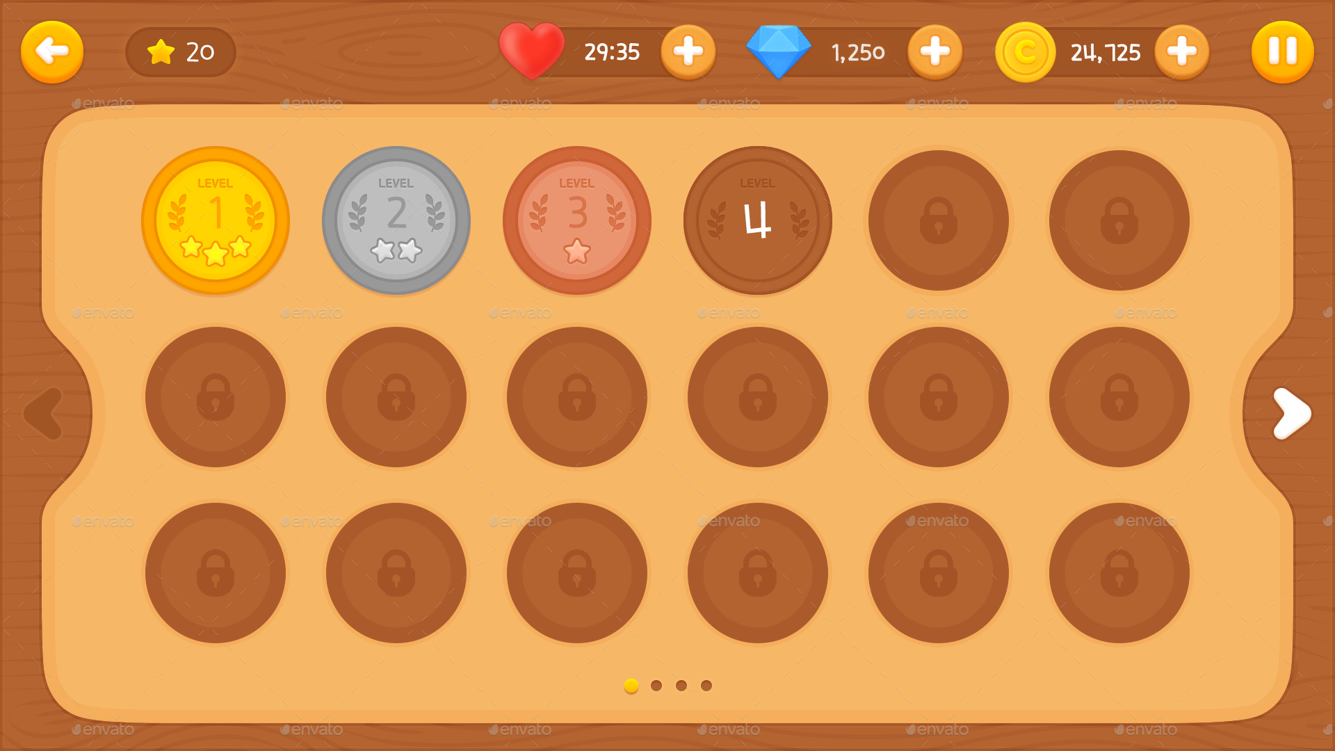 Game UI - Wooden, Game Assets | GraphicRiver