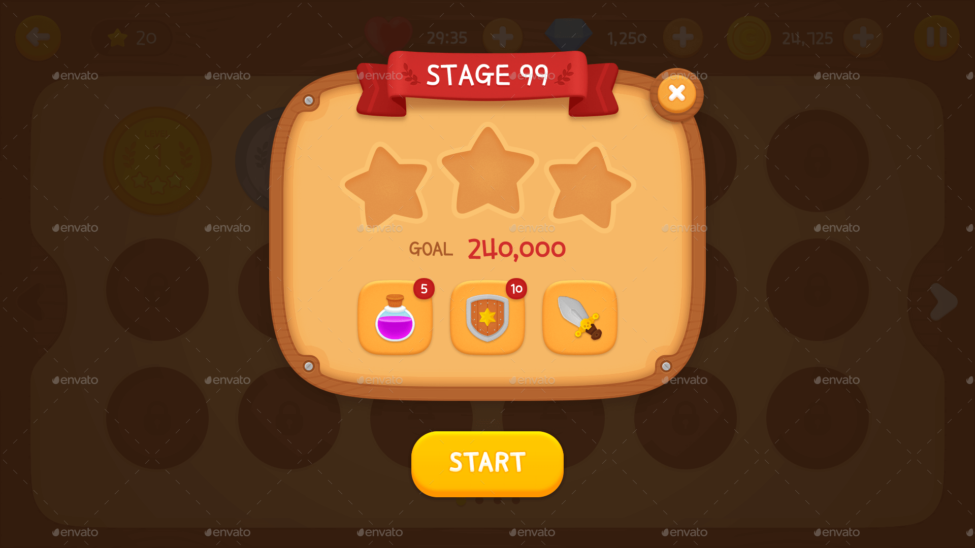 Game UI - Wooden, Game Assets | GraphicRiver
