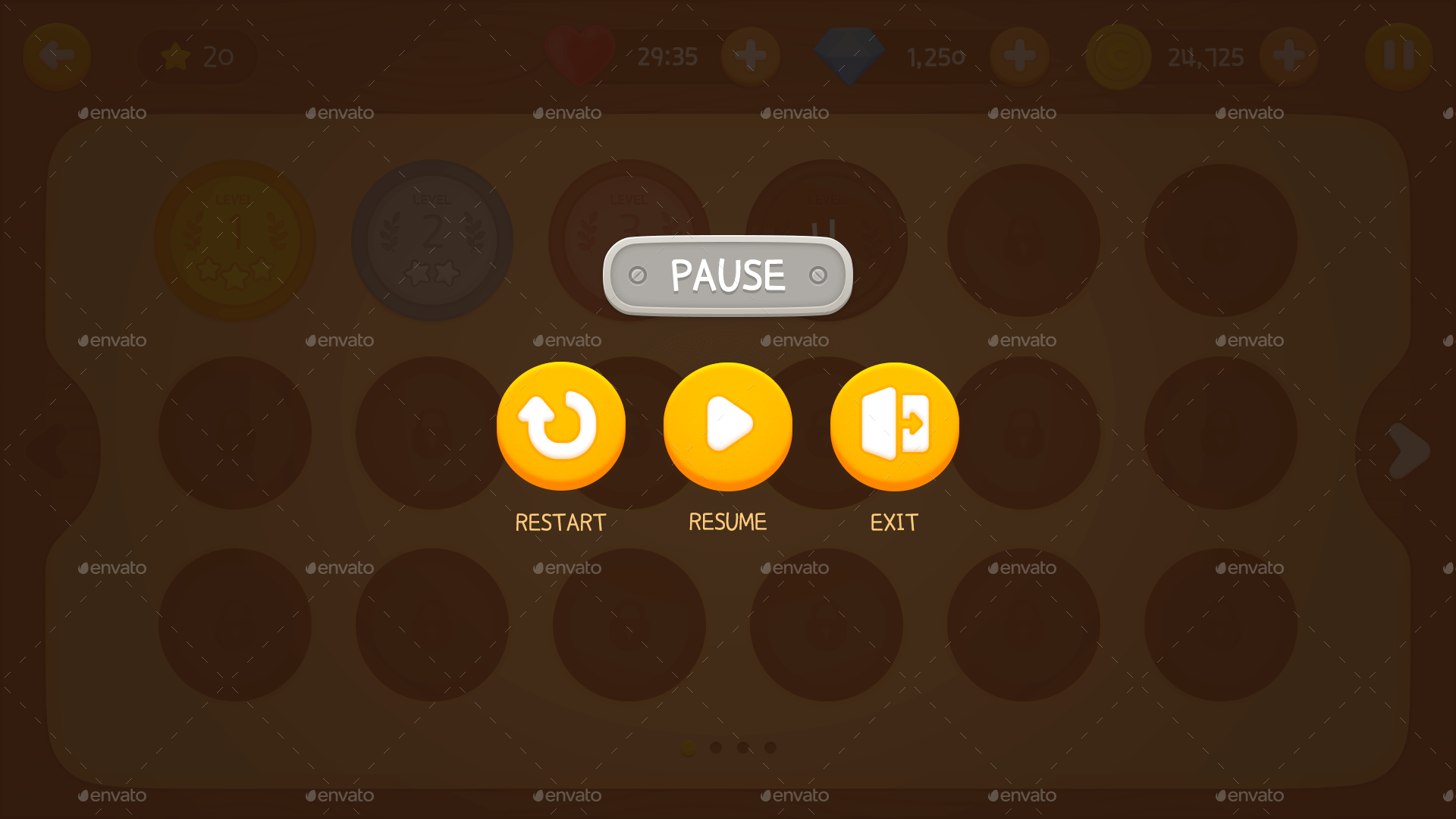 Game UI - Wooden, Game Assets | GraphicRiver