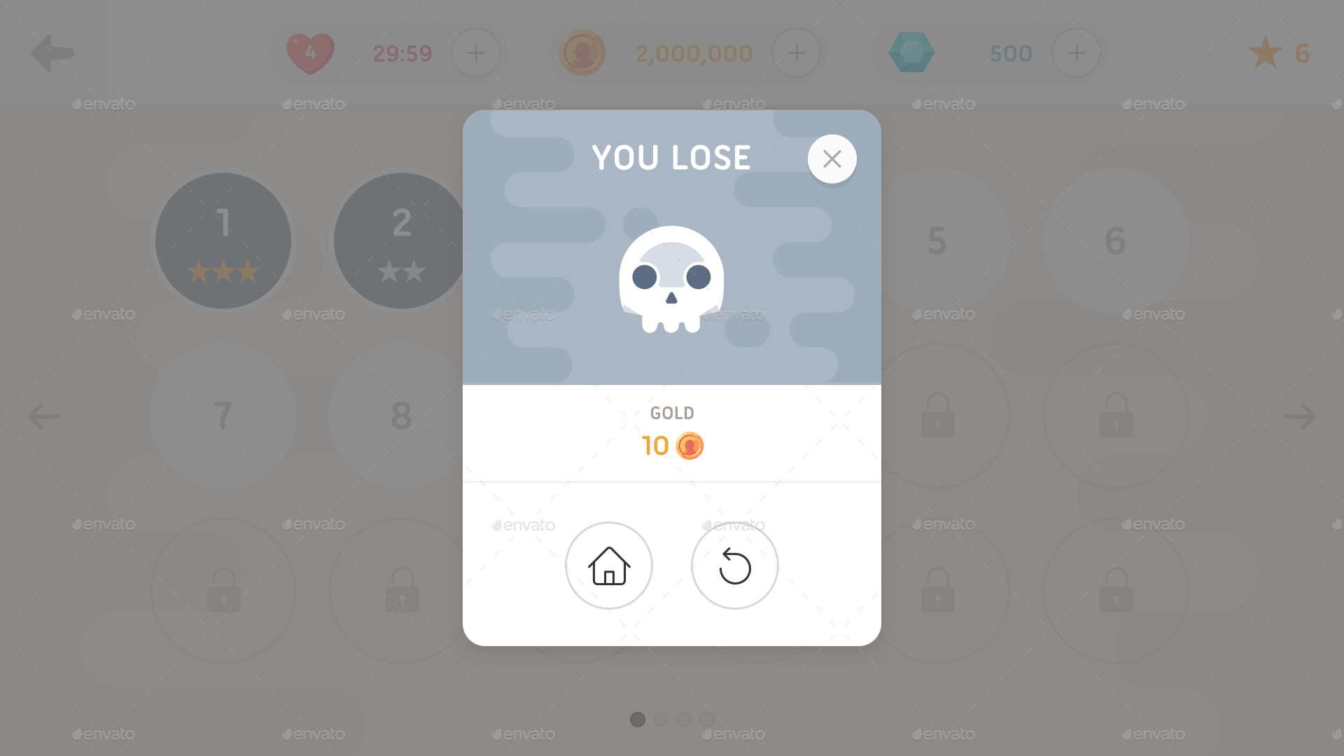 Game GUI Mono, Game Assets | GraphicRiver