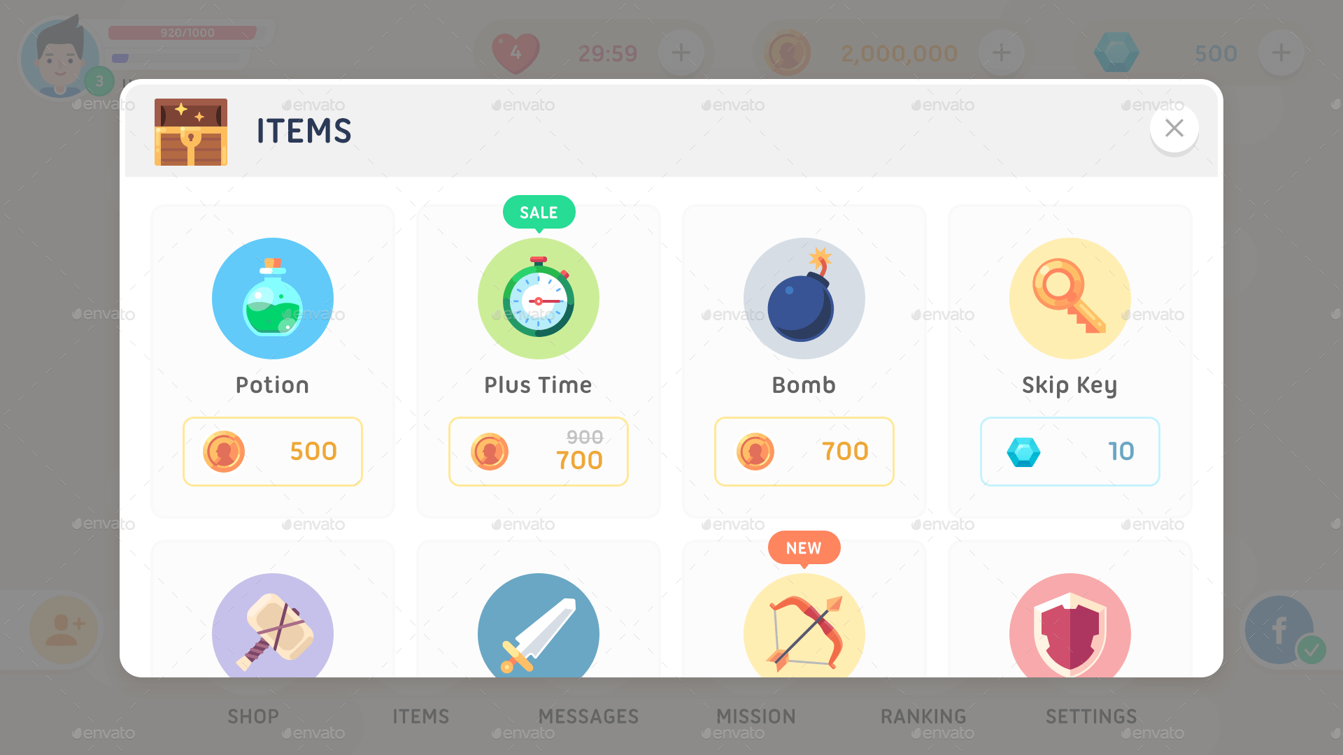 Game GUI Mono, Game Assets | GraphicRiver