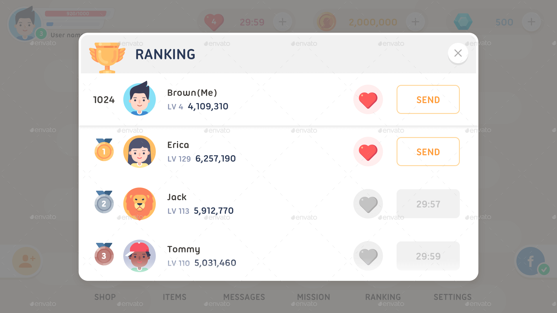 Game GUI Mono, Game Assets | GraphicRiver