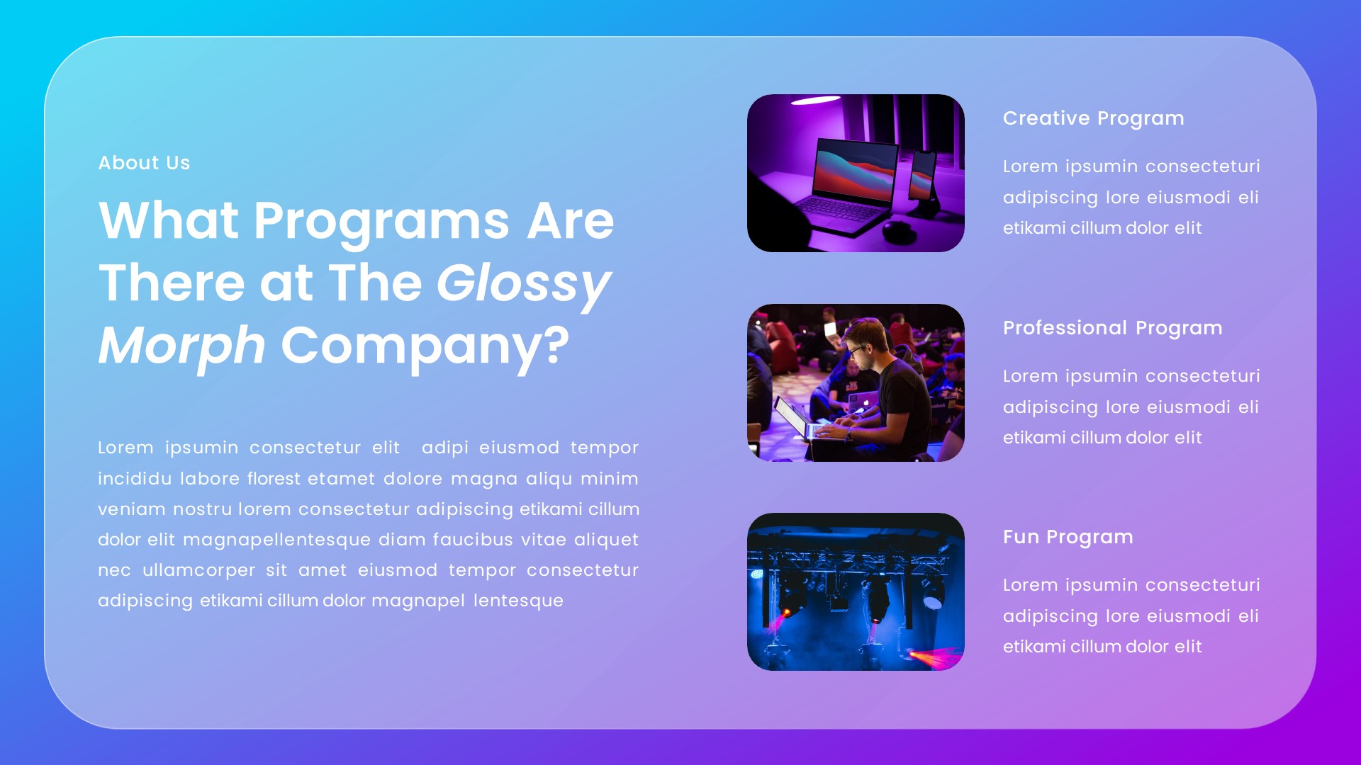 Glossy Morph – Glassmorphism Google Slides Template, Presentation Templates