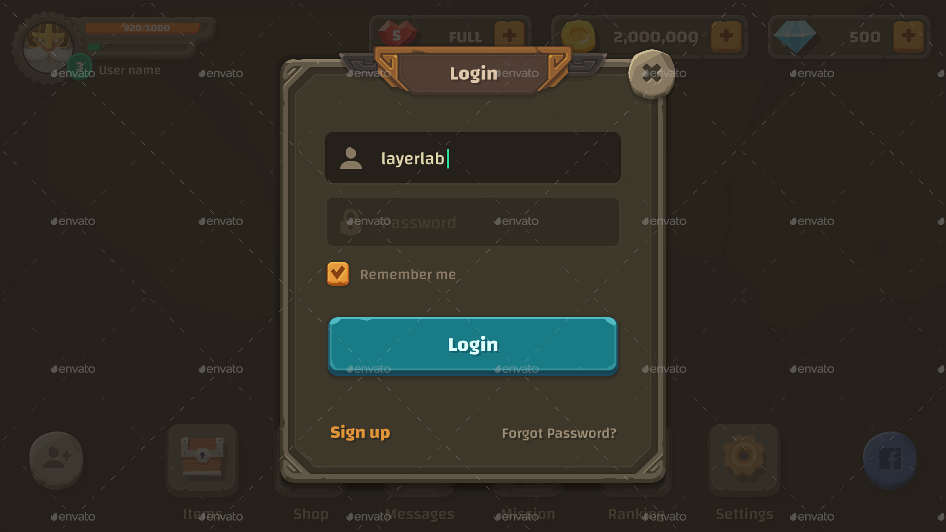 Game GUI - The Stone, Game Assets | GraphicRiver
