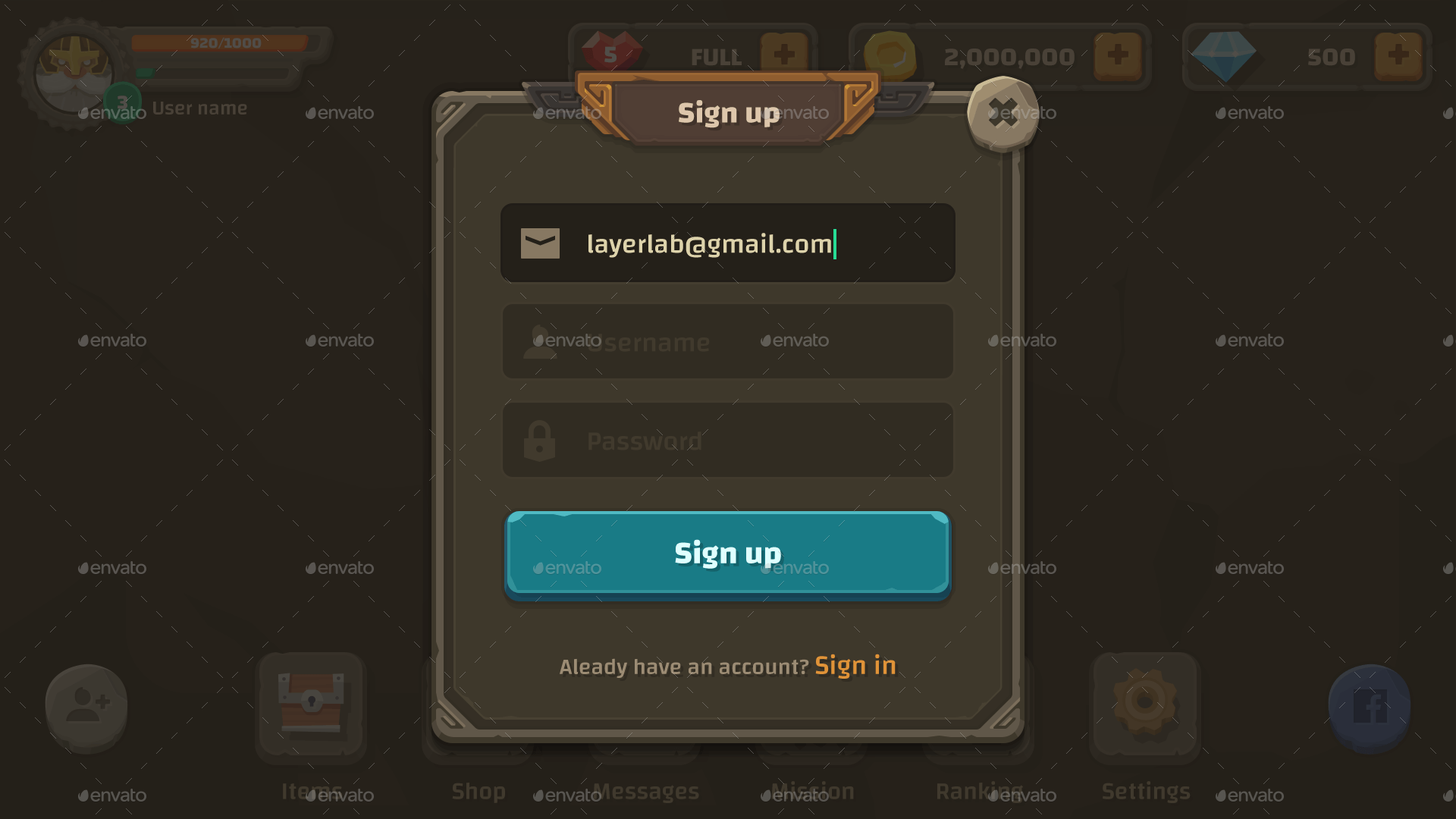 Game GUI - The Stone, Game Assets | GraphicRiver