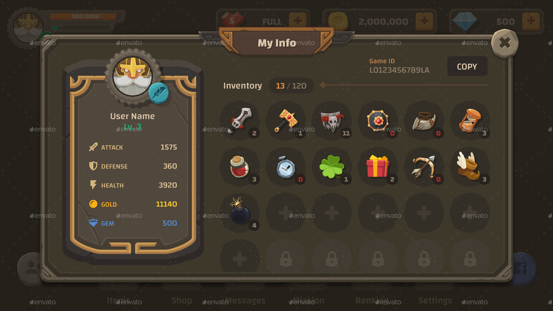 Game GUI - The Stone, Game Assets | GraphicRiver