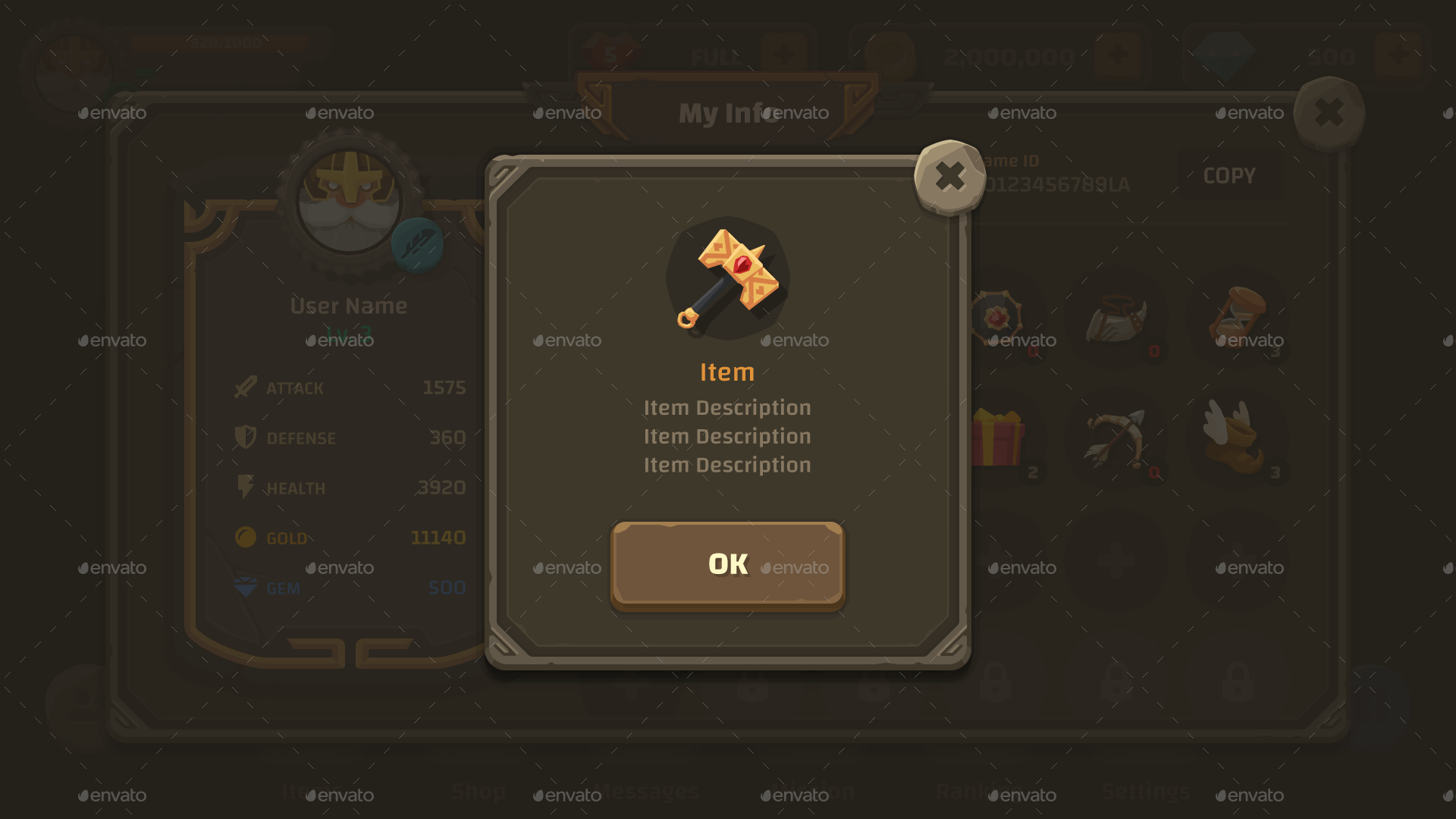 Game GUI - The Stone, Game Assets | GraphicRiver