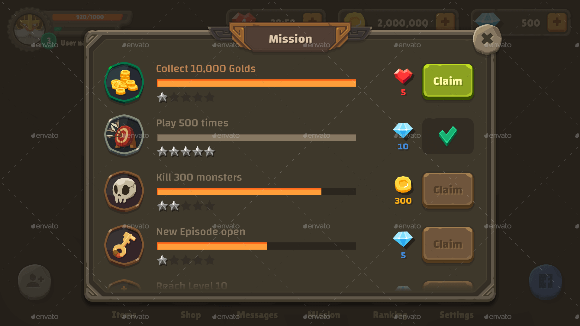 Game GUI - The Stone, Game Assets | GraphicRiver