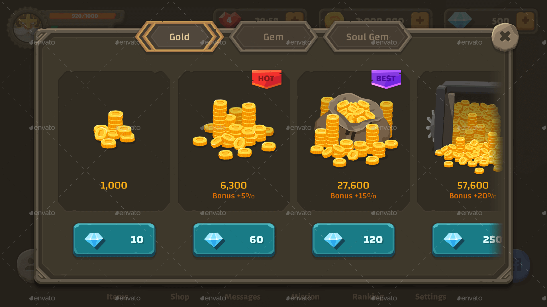 Game GUI - The Stone, Game Assets | GraphicRiver