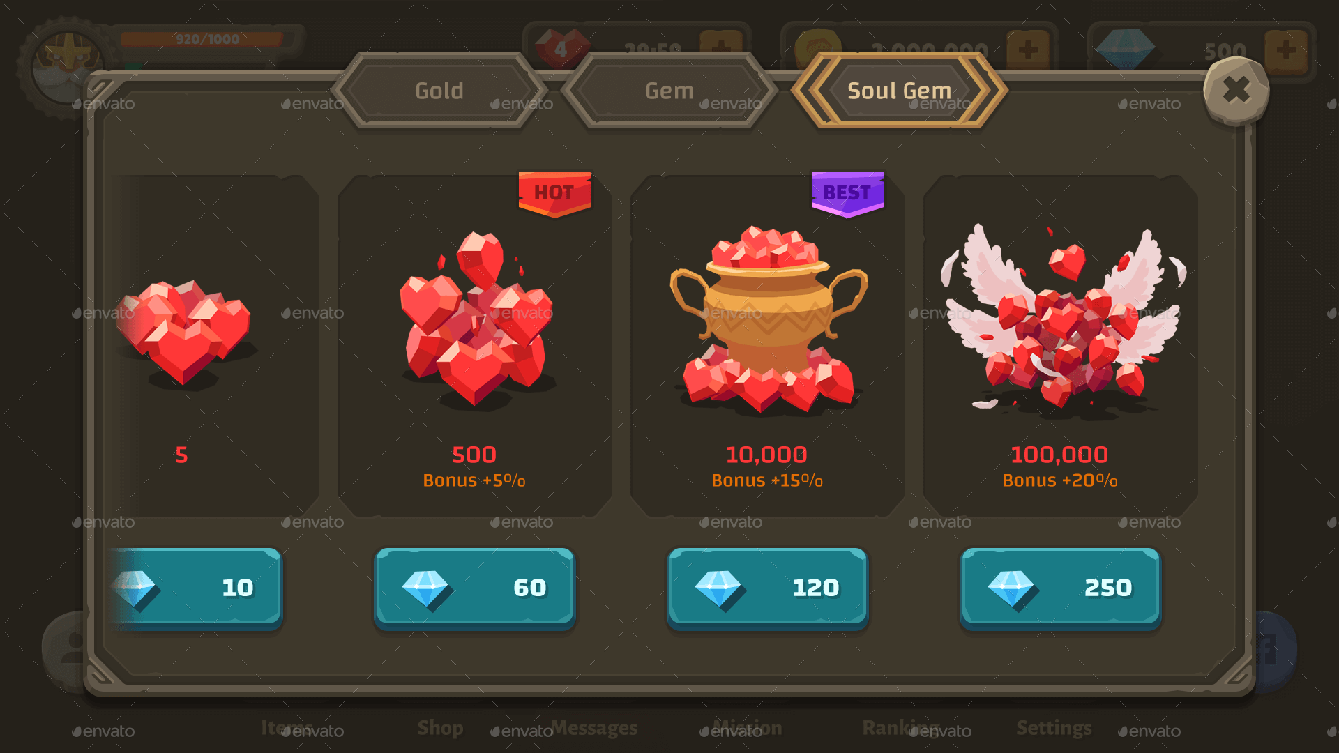 Game GUI - The Stone, Game Assets | GraphicRiver