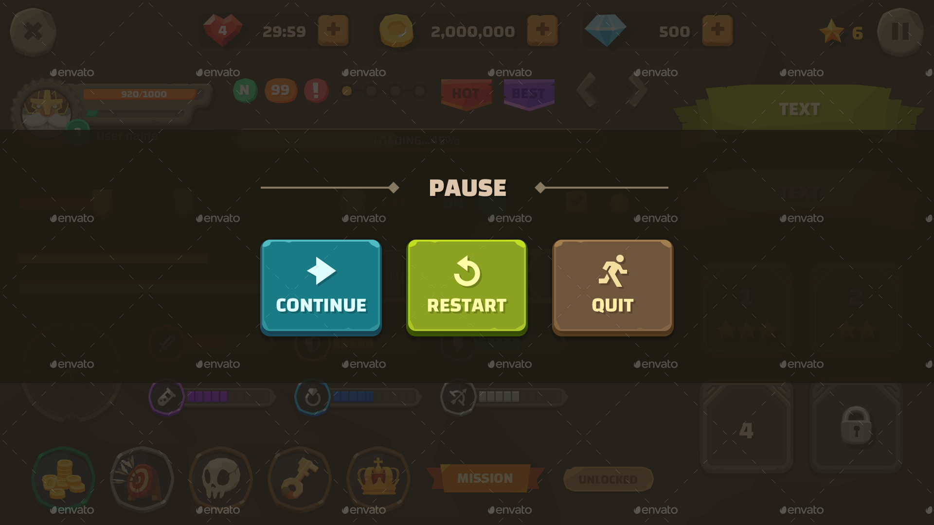 Game GUI - The Stone, Game Assets | GraphicRiver