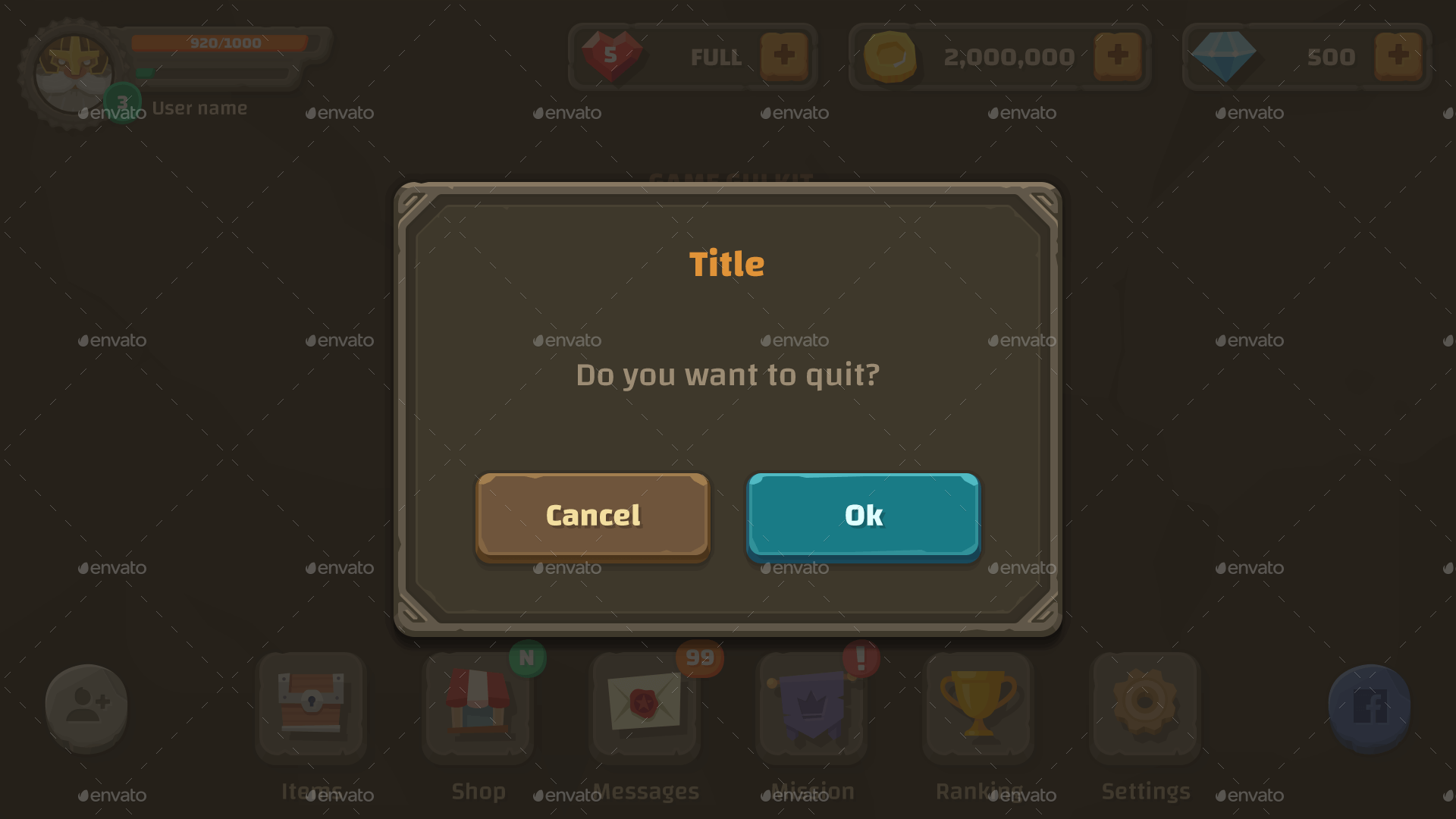 Game GUI - The Stone, Game Assets | GraphicRiver
