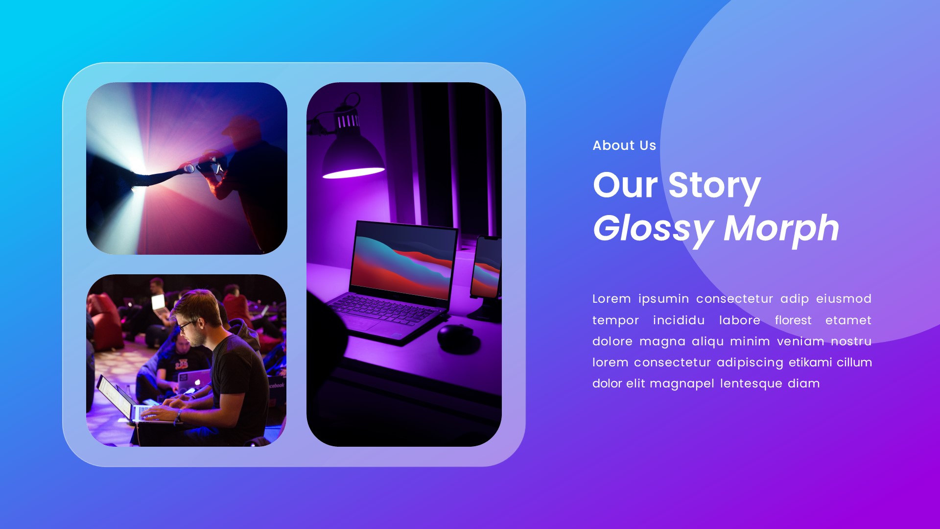 Glossy Morph – Glassmorphism PowerPoint Template, Presentation Templates