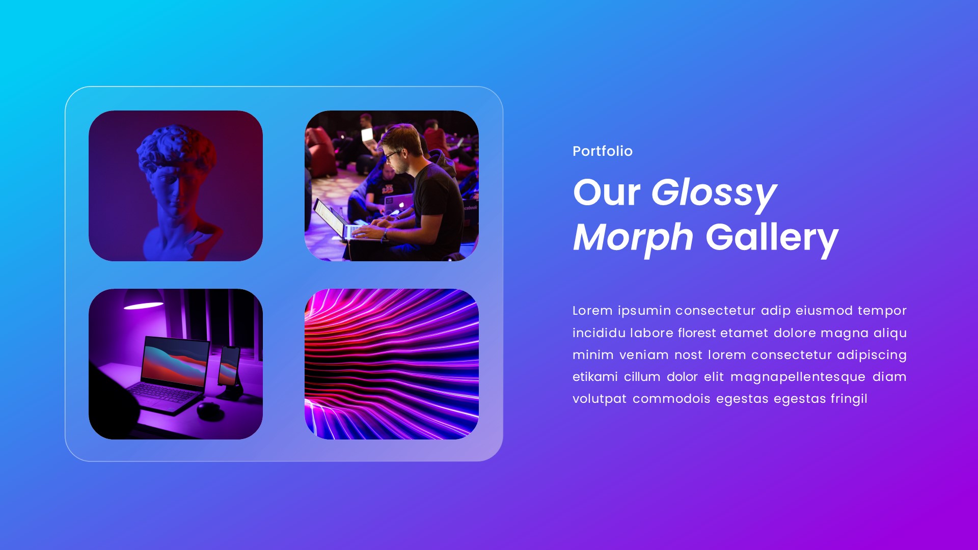 Glossy Morph – Glassmorphism PowerPoint Template, Presentation Templates