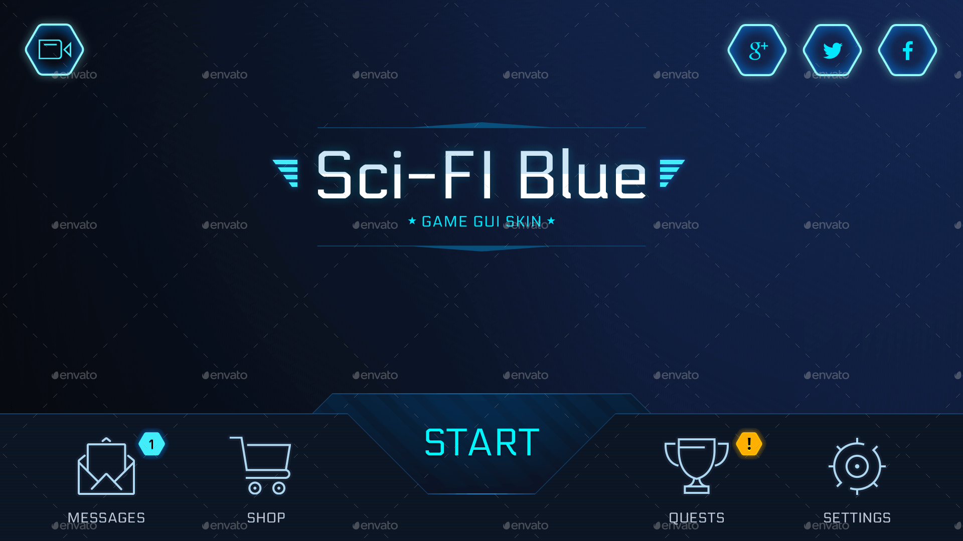 GUI Kit - SciFi Blue, Game Assets | GraphicRiver
