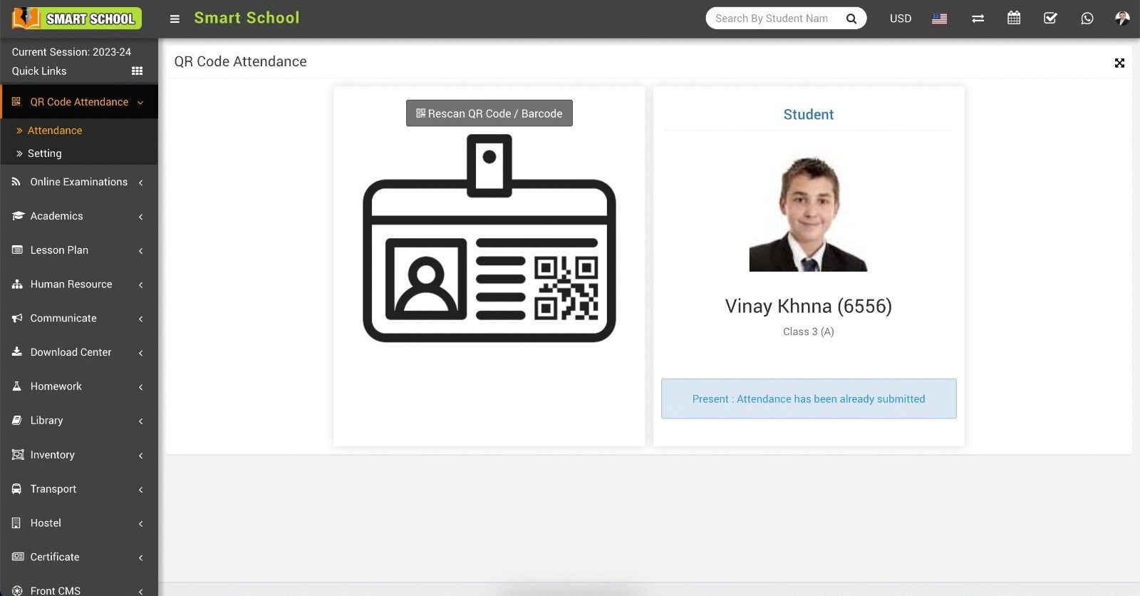 Smart School QR Code Attendance by QDOCS | CodeCanyon
