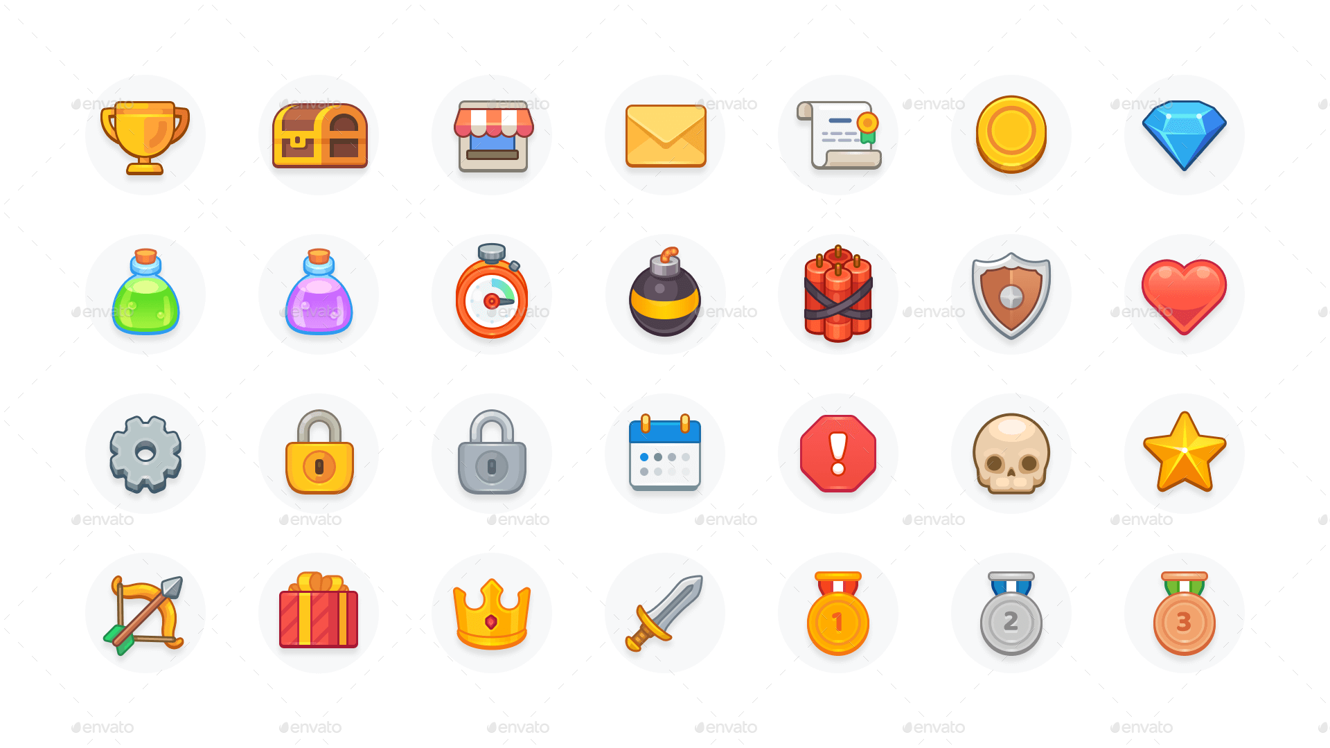 Game GUI Kit Blue Sky, Game Assets | GraphicRiver