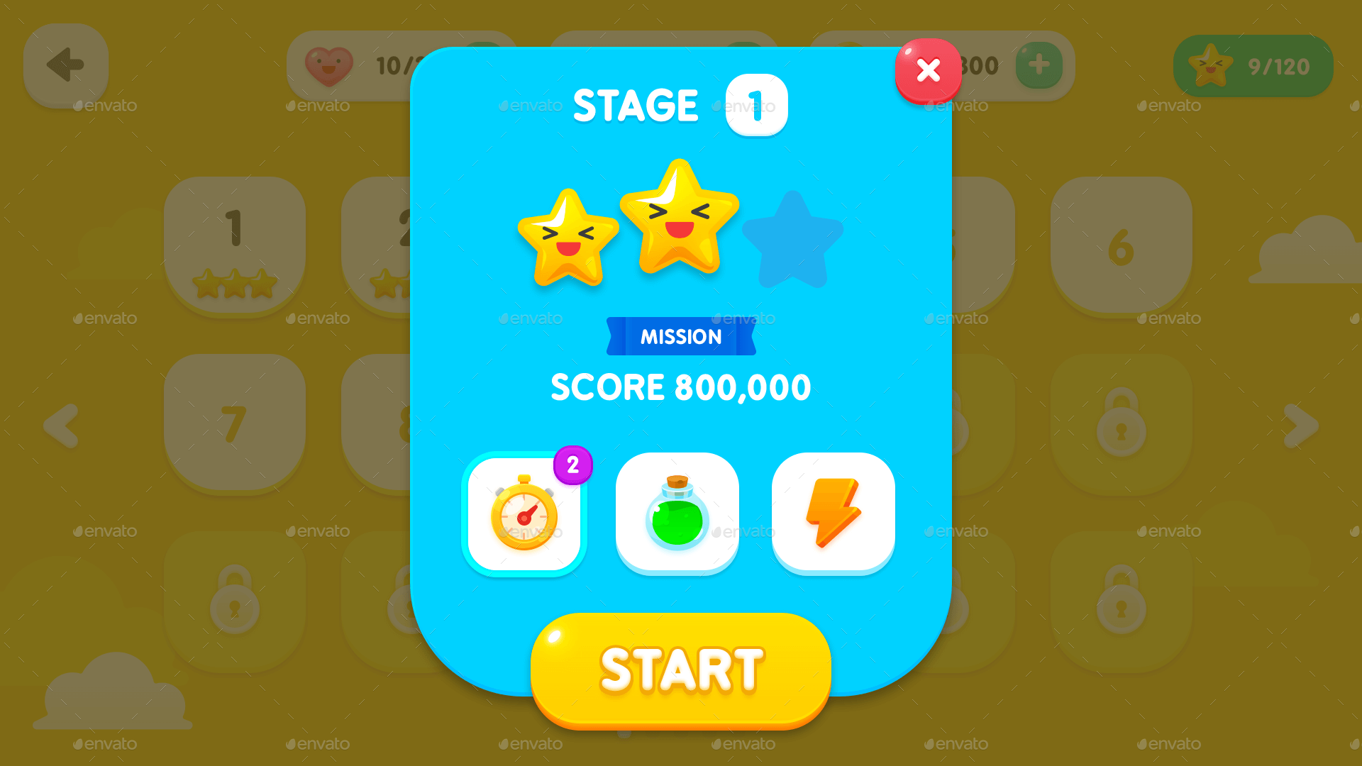 Game UI - Yellow Kid, Game Assets | GraphicRiver