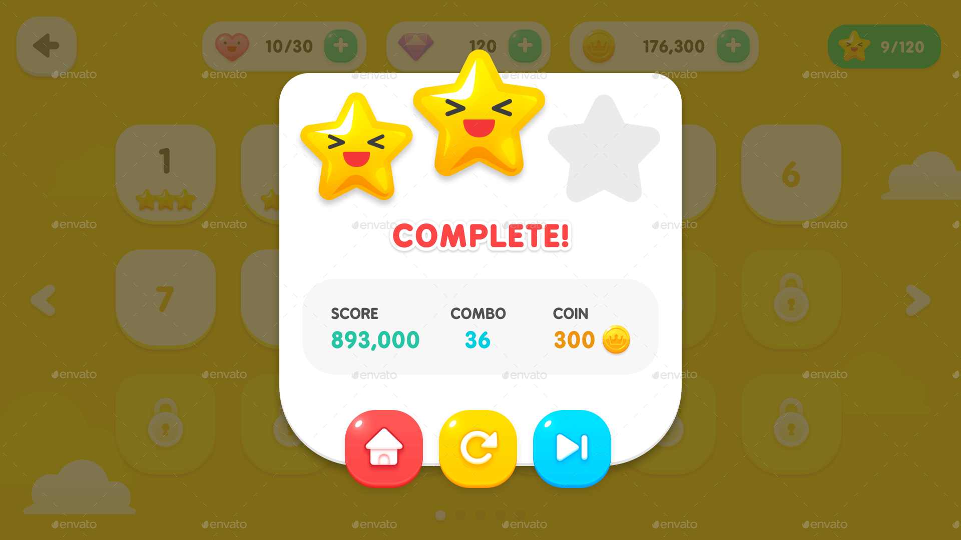 Game UI - Yellow Kid, Game Assets | GraphicRiver