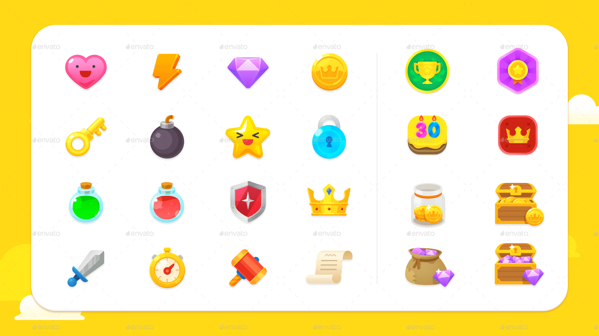 Game UI - Yellow Kid, Game Assets | GraphicRiver