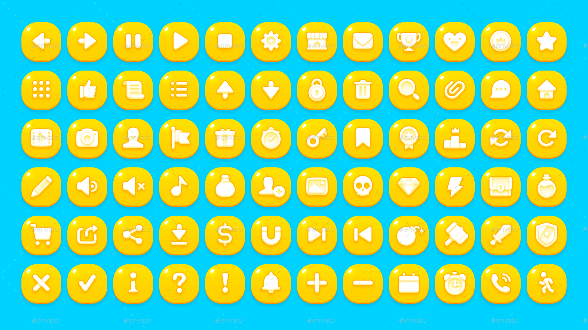 Game UI - Yellow Kid, Game Assets | GraphicRiver