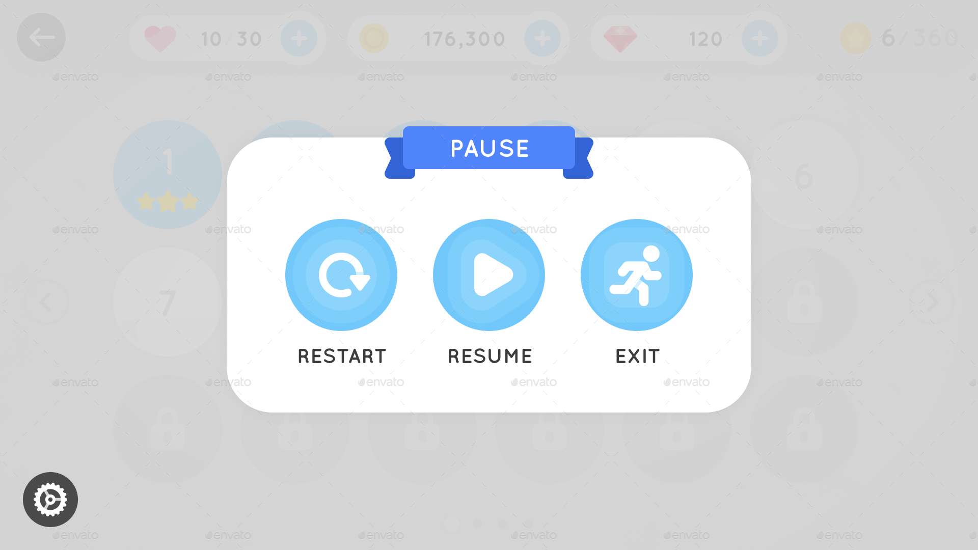 Game UI - White, Game Assets | GraphicRiver