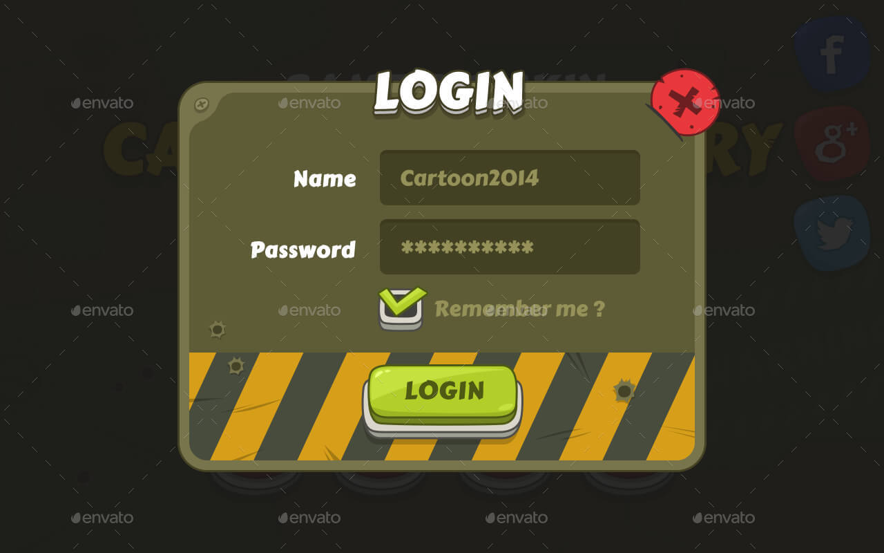 Game GUI - Cartoon Military, Game Assets | GraphicRiver