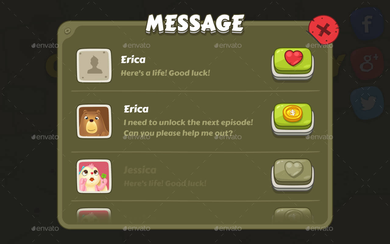 Game GUI - Cartoon Military, Game Assets | GraphicRiver