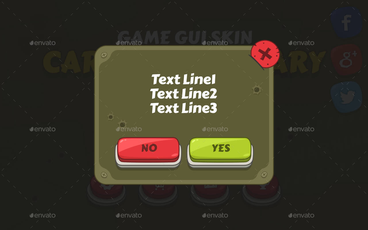 Game GUI - Cartoon Military, Game Assets | GraphicRiver