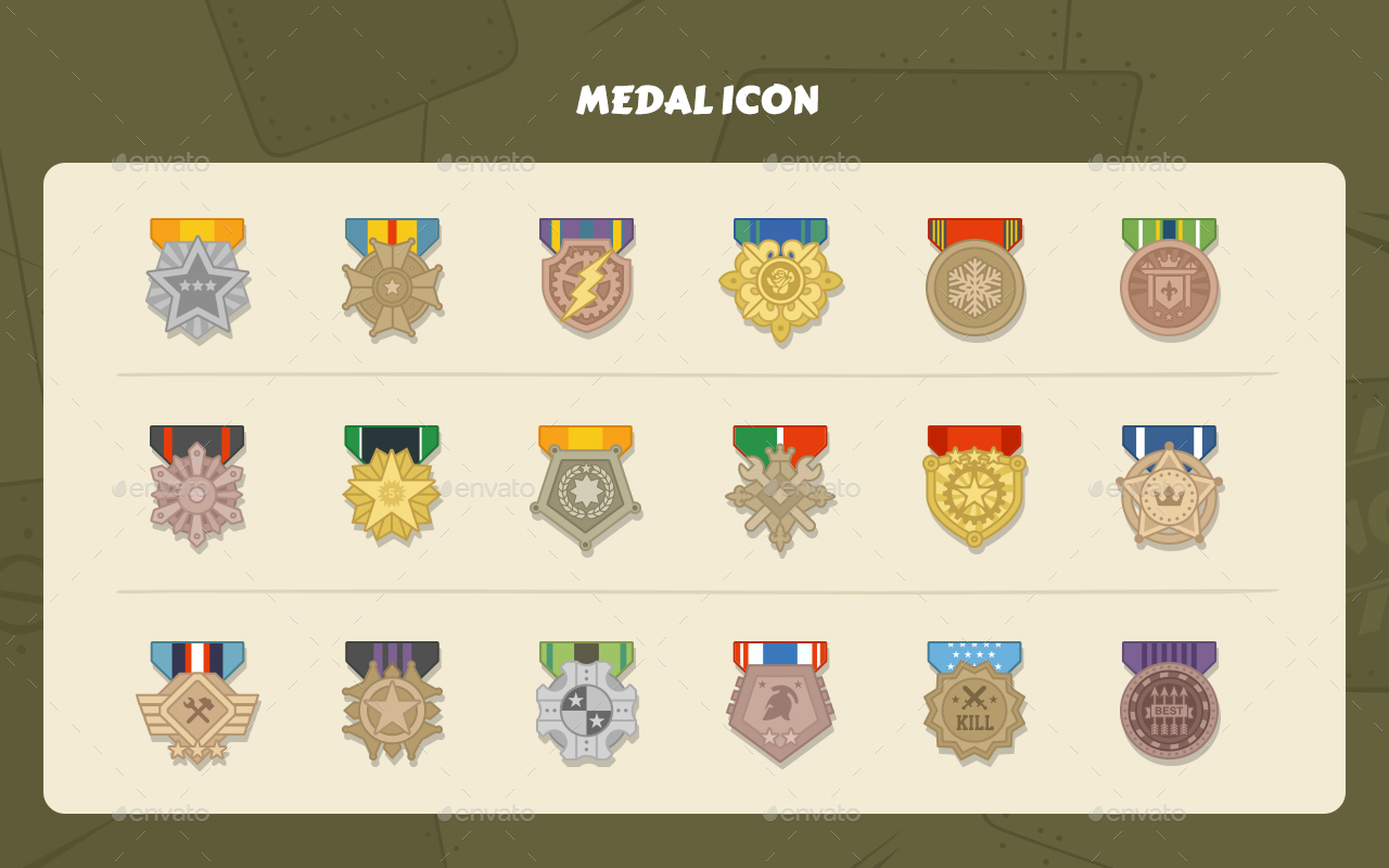 Game GUI - Cartoon Military, Game Assets | GraphicRiver