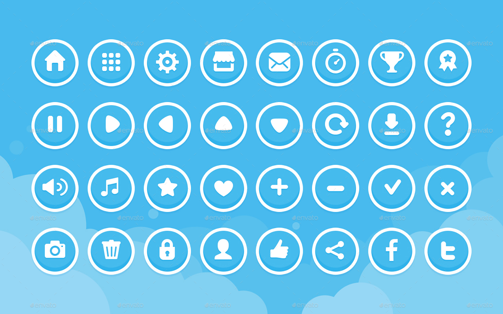 Game UI - BlueSky2, Game Assets | GraphicRiver