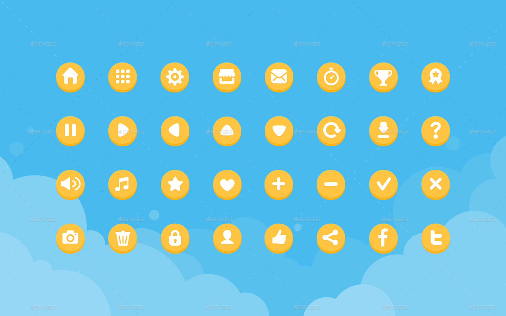 Game UI - BlueSky2, Game Assets | GraphicRiver