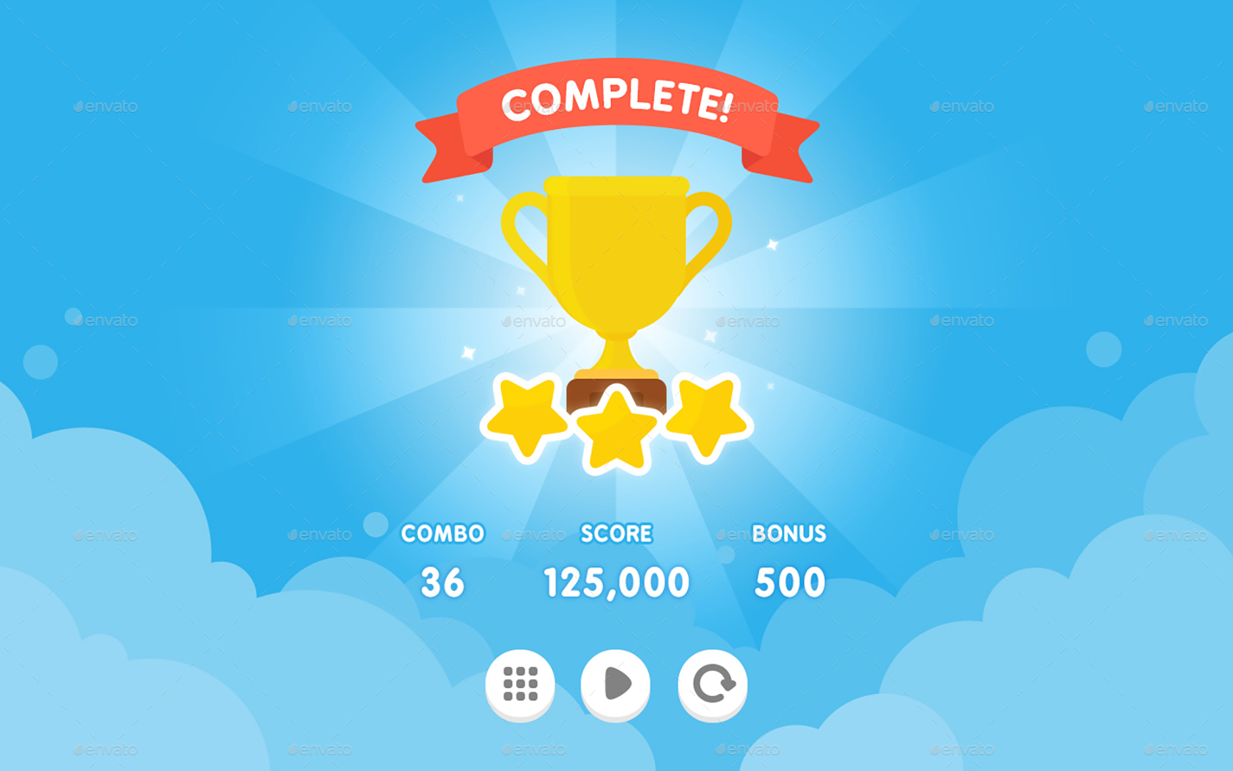 Game UI - BlueSky2, Game Assets | GraphicRiver