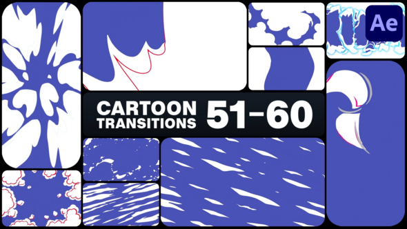 Cartoon Transitions for After Effects, After Effects Project Files