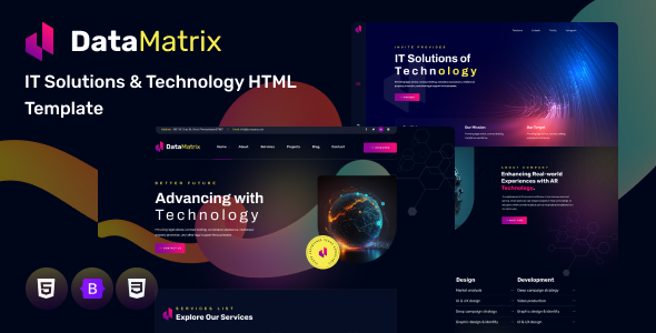 DataMatrix - IT Solutions & Technology HTML Template by valorwide ...