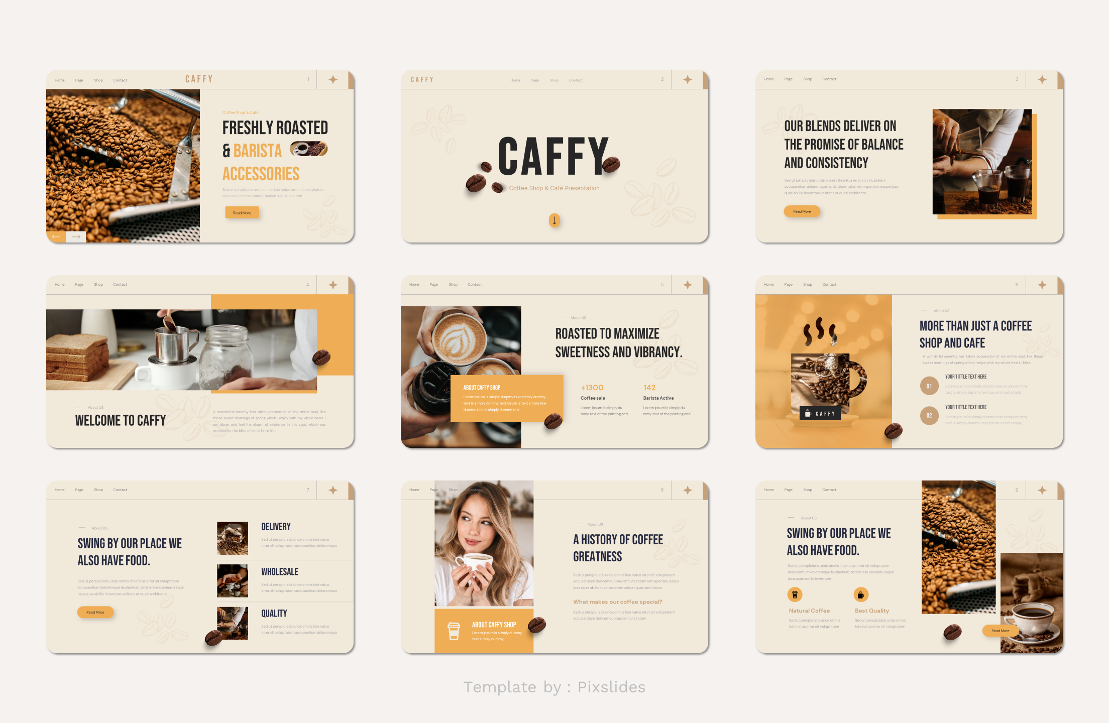 Caffy - Coffee Shop & Cafe PowerPoint Presentation Template ...