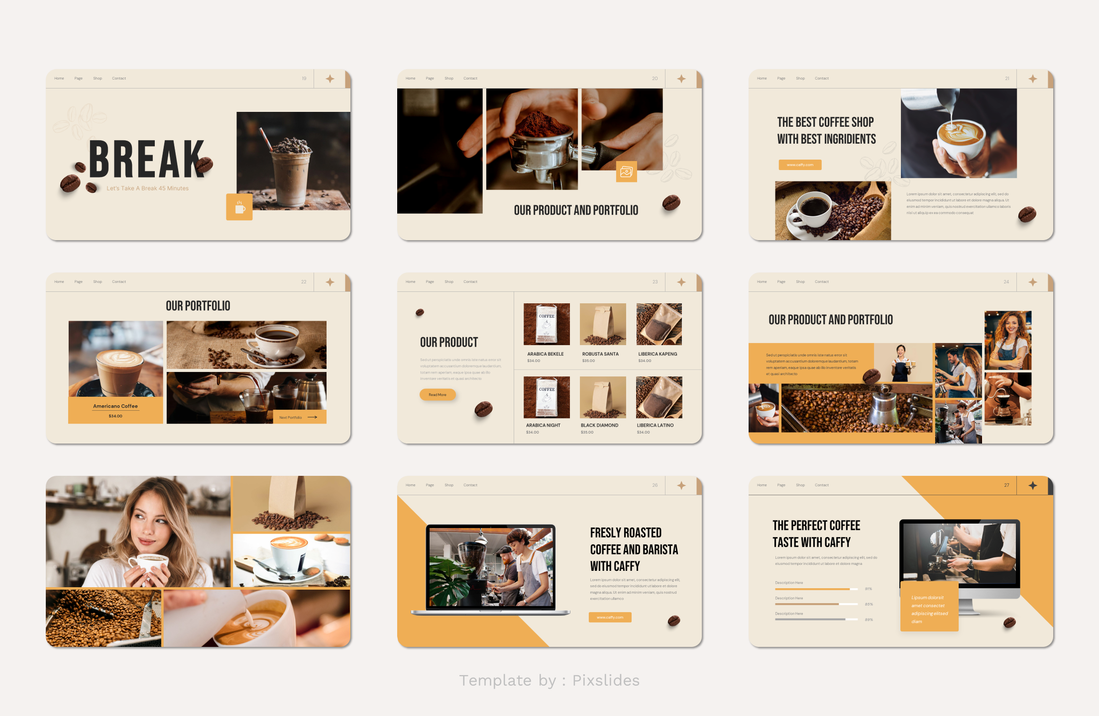 Caffy - Coffee Shop & Cafe PowerPoint Presentation Template ...