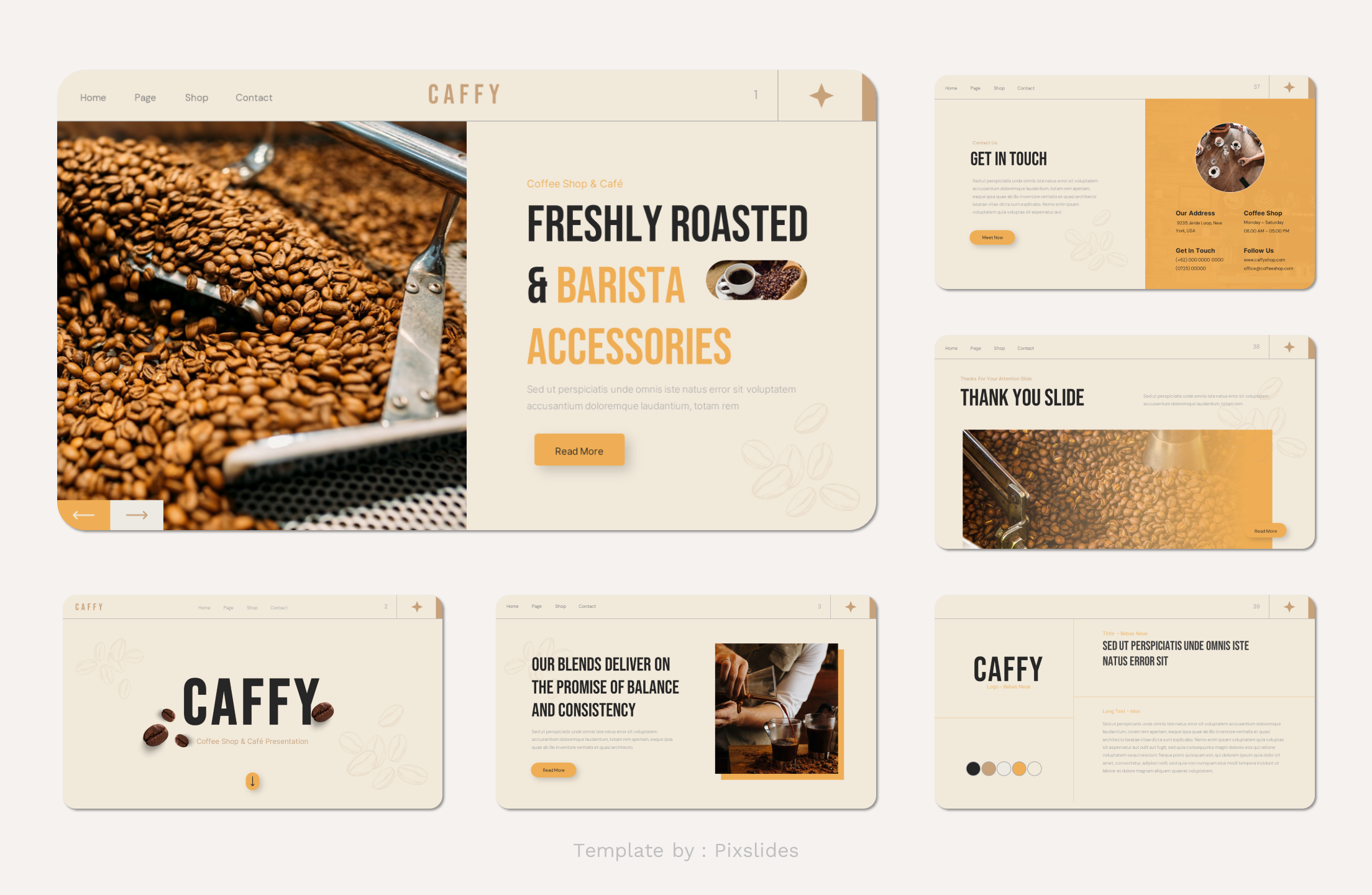 Caffy - Coffee Shop & Cafe PowerPoint Presentation Template ...