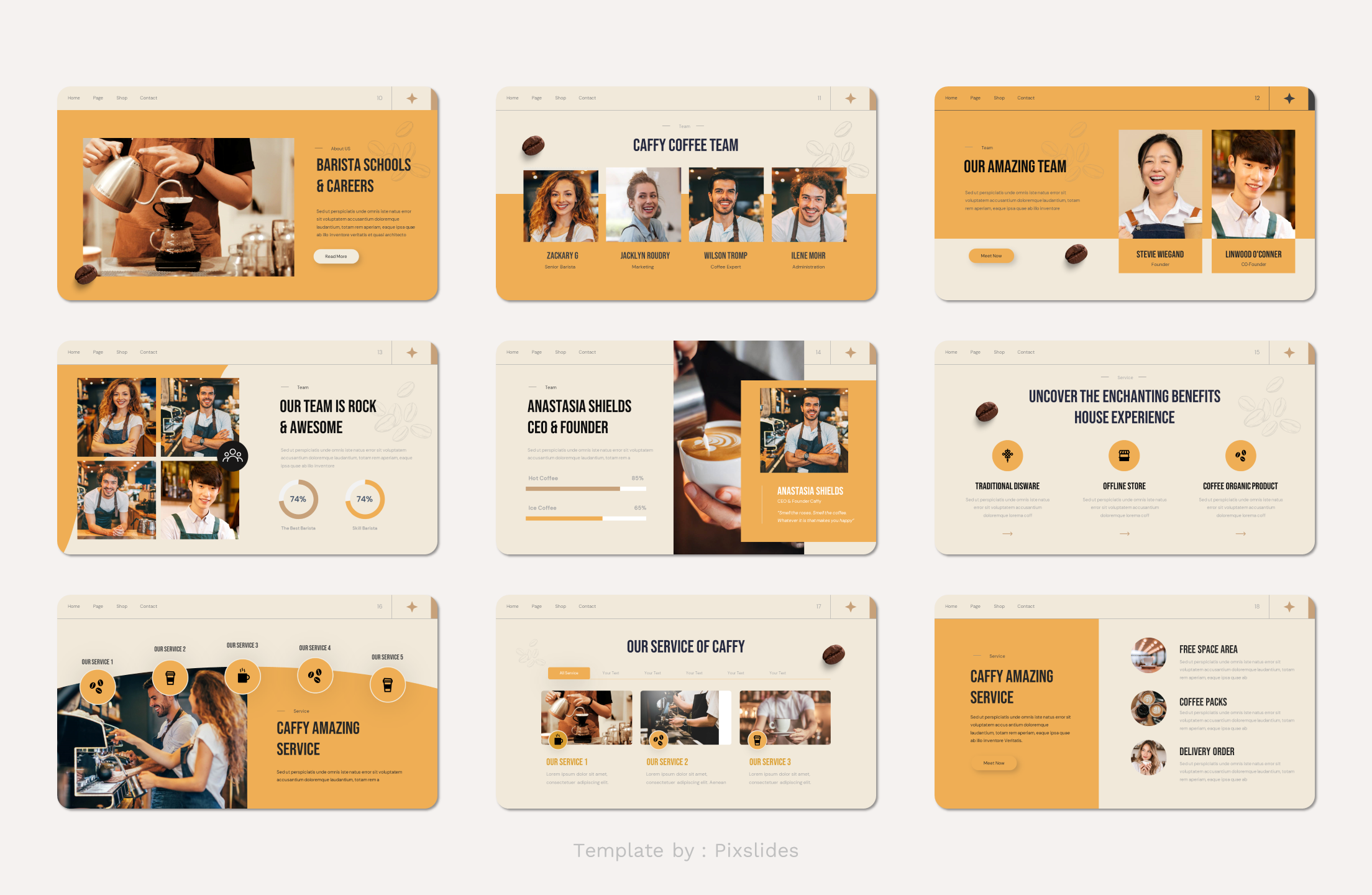 Caffy - Coffee Shop & Cafe Keynote Presentation Template, Presentation ...