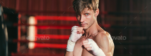 Active, athletes and fit men kick boxing and doing sport training ...