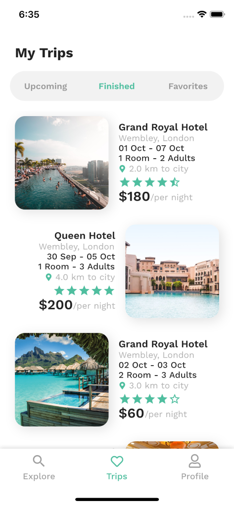 Hotel booking Flutter UI kit by LegacyInfotech | CodeCanyon