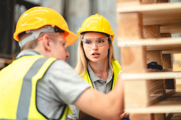 carpenter wooden plank factory, furniture workshop at wood work ...