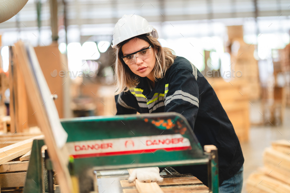 carpenter wooden plank factory, furniture workshop at wood work ...