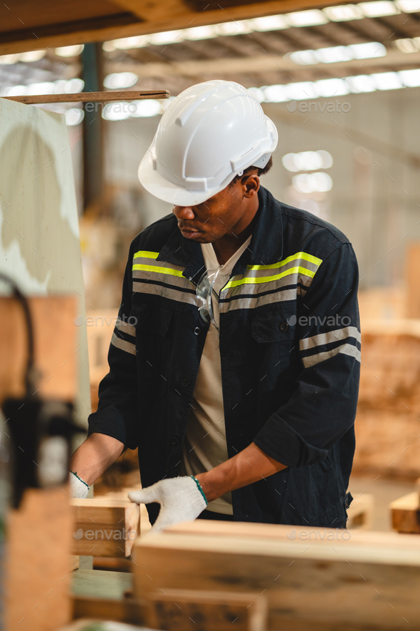 carpenter wooden plank factory, furniture workshop at wood work ...