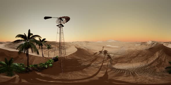 Vr 360 Camera Moving Above Desert, Motion Graphics | VideoHive